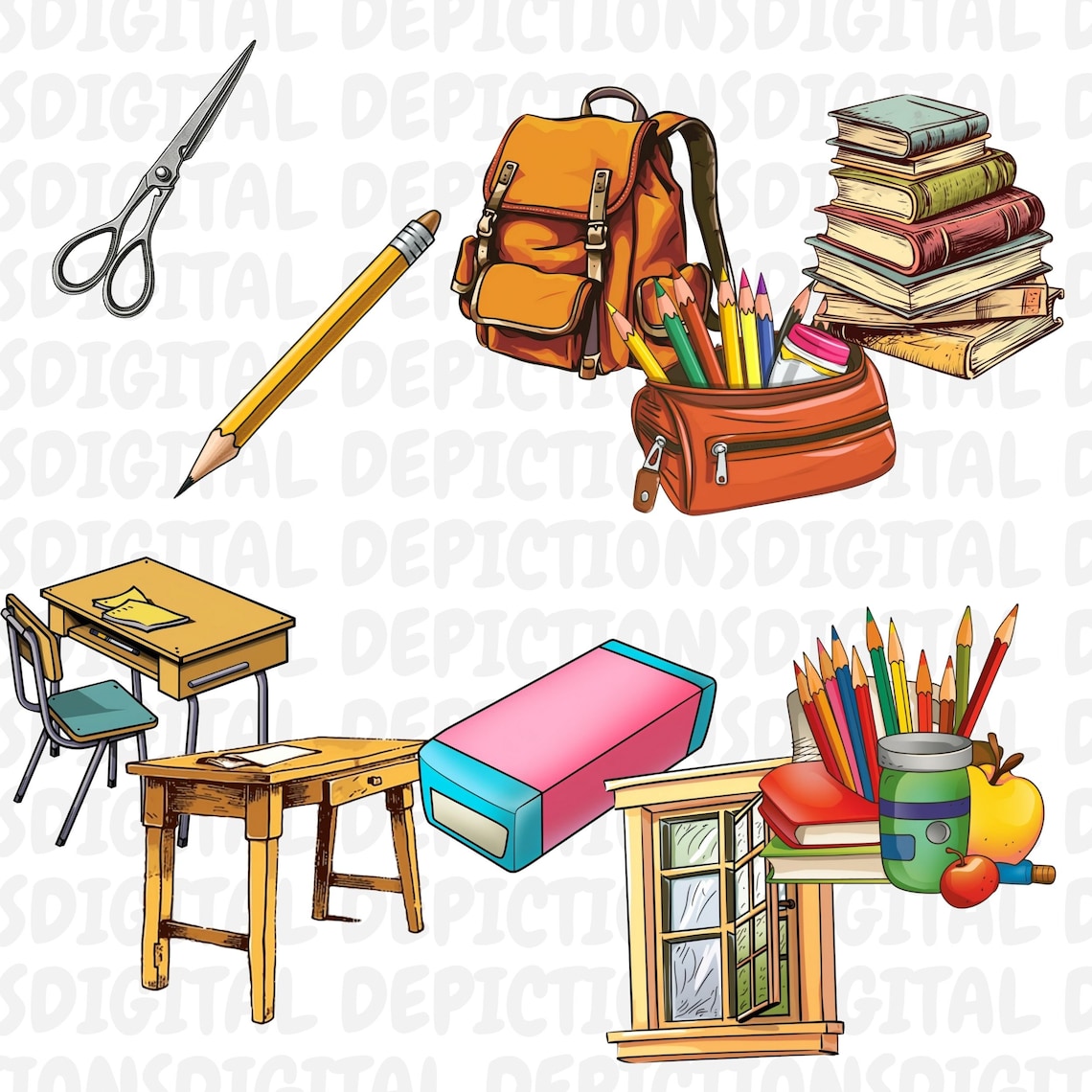 Teacher Classroom Clipart Pack | Classroom Supplies, School Supplies ...