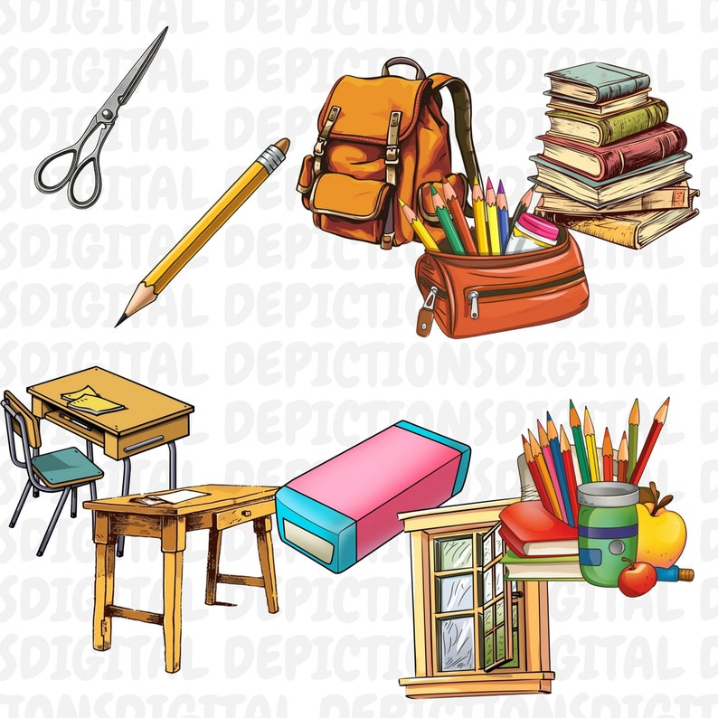 Teacher Classroom Clipart Pack | Classroom Supplies, School Supplies ...