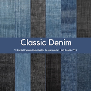Denim Digital Papers, Unique Denim Pattern Digital Prints for Projects Unique Pattern PNG Denim ...