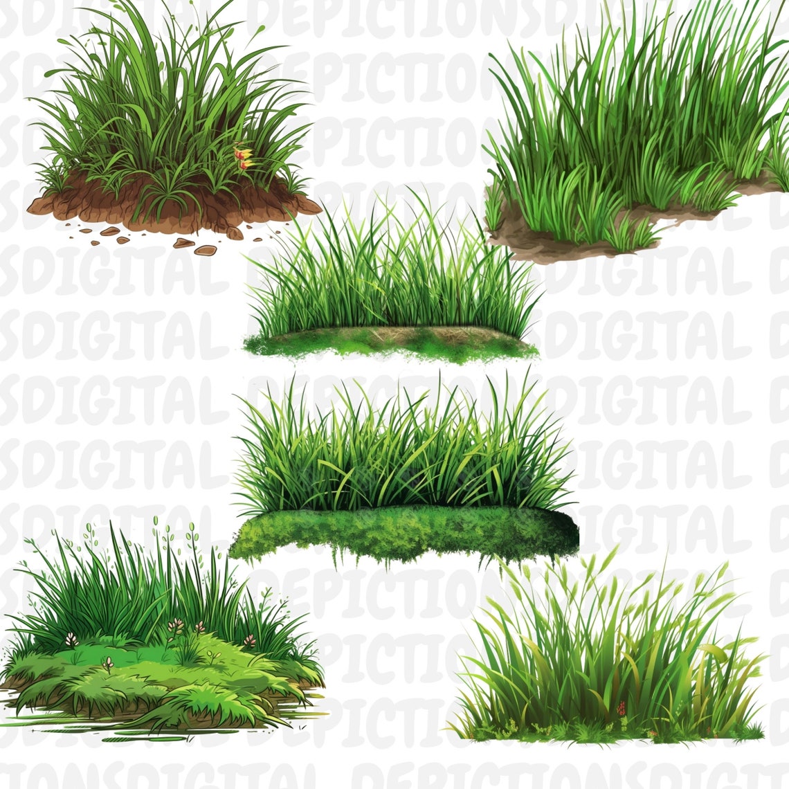 Patch of Grass Clipart Pack | Grass Patch, Grass Clipart, Grass and ...