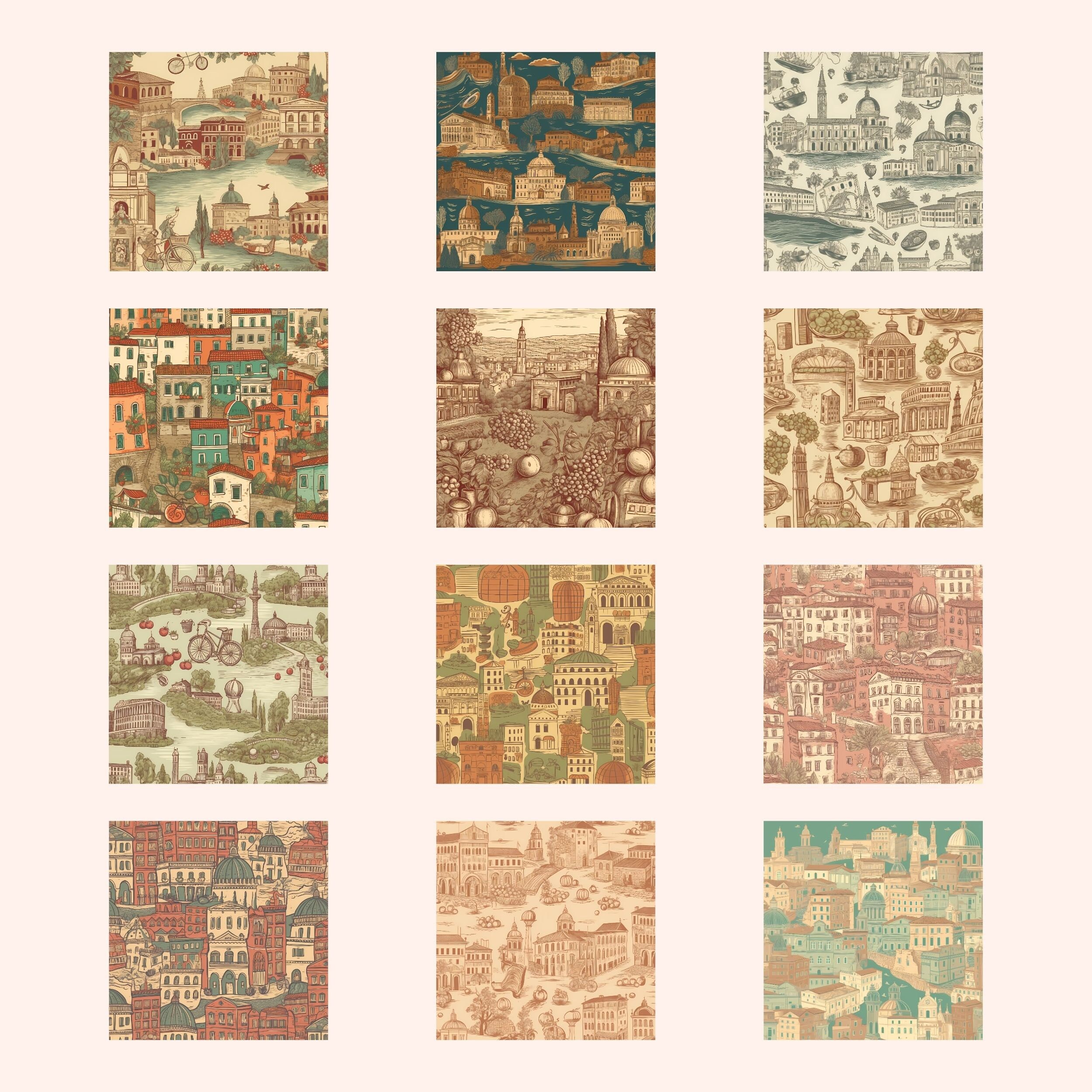 Italy Digital Papers, Unique Italy Patterns | Digital Prints for ...