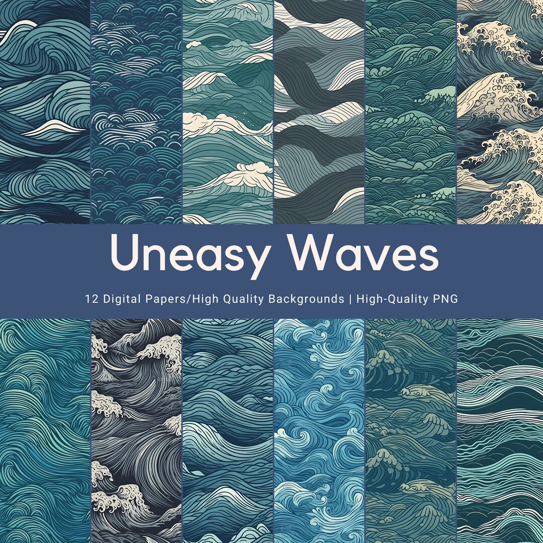 Waves Digital Papers, Waves Unique Pattern | Digital Prints for ...