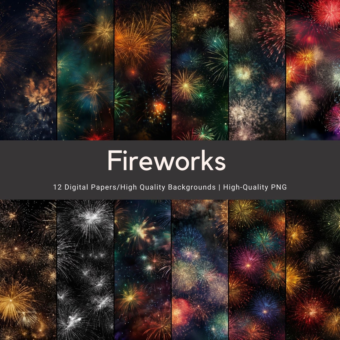 Fireworks Digital Papers, Unique Firework Pattern | Digital Prints for ...
