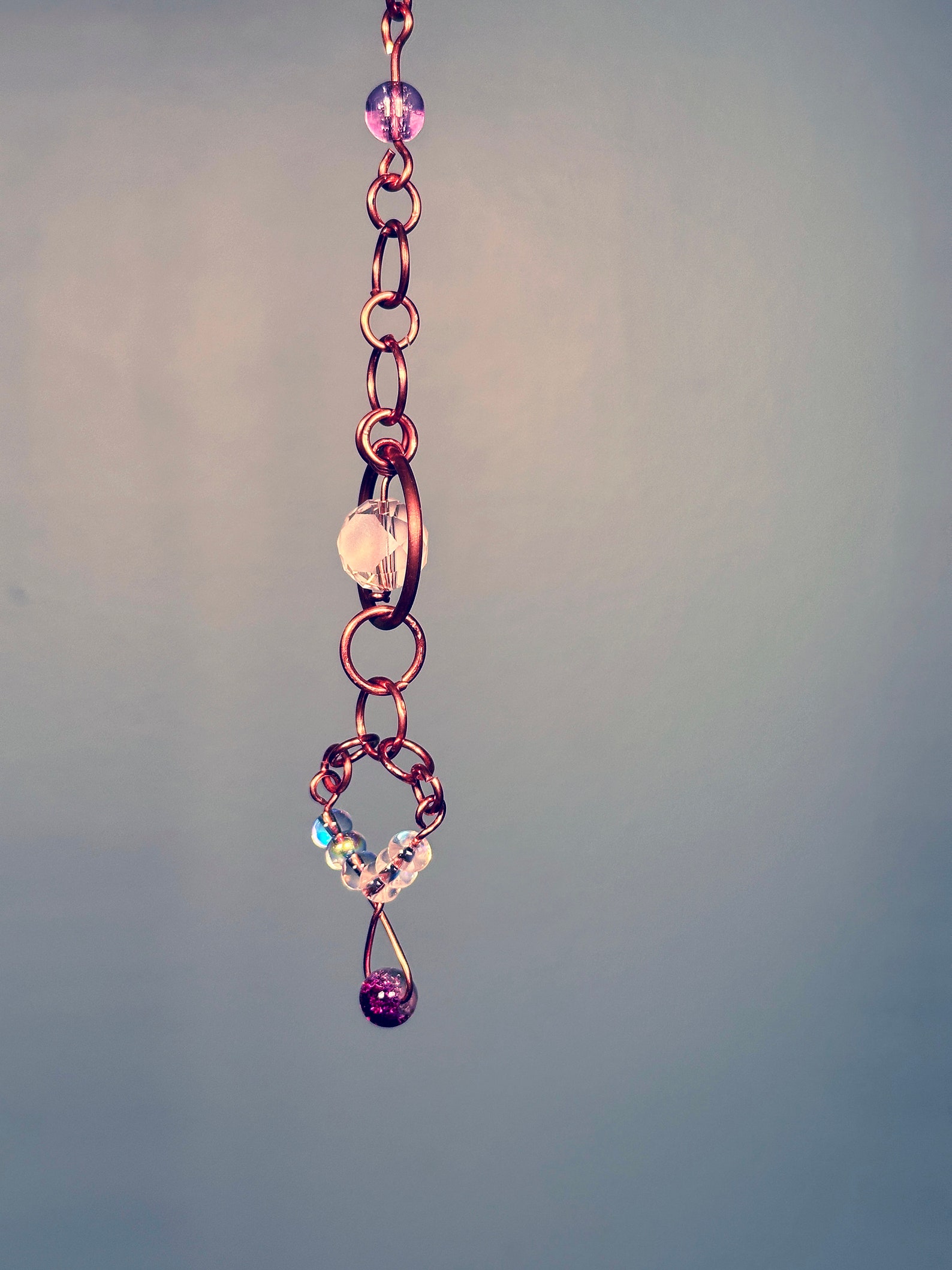 Handmade Copper and Glass Sun Catcher | Abstract Concentric Circles ...