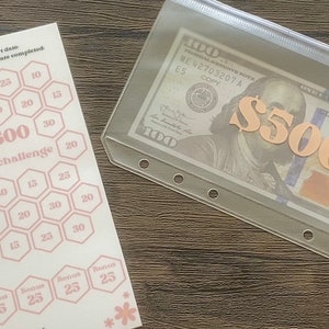 Individual Laminated Pink Savings Challenge | 500, 1000, 5000, 52 Week ...