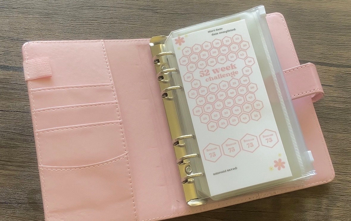 Individual Laminated Pink Savings Challenge 500, 1000, 5000, 52 Week ...