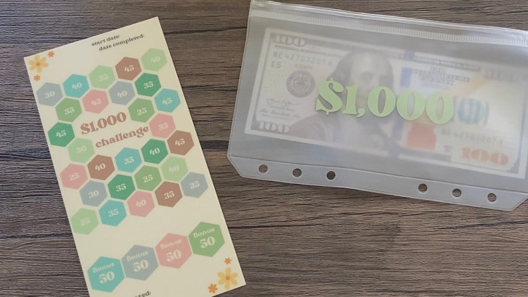 Individual Laminated Savings Challenge | 500, 1000, 5000, 52 Week, 26 ...