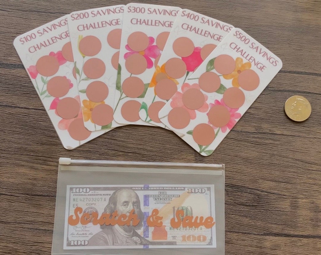 Scratch-off Savings Challenge | Floral Theme Scratch and Save | Save up ...