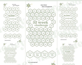 Savings Challenge Printable Set of 5 Savings Challenges Save 9,500 500 ...