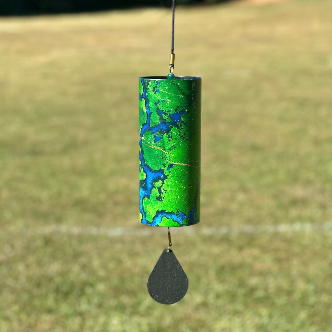 Cathmeowcraft 14-inch Earth Harmony Chimes Green Colored Hand Crank ZEN ...