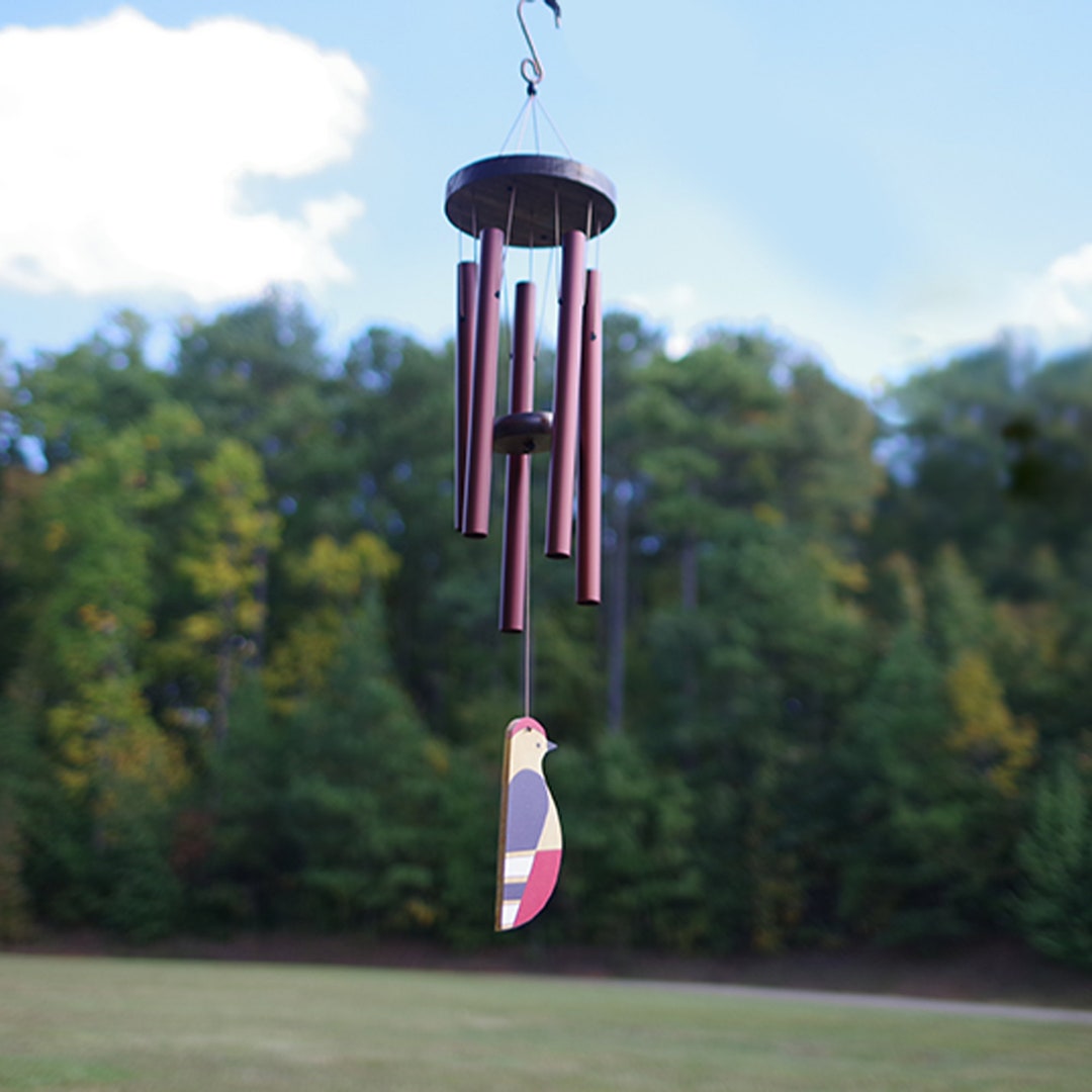 Cathmeow 35-inch Color-changing Metal Wind Chimes Woodpecker Sail, Deep ...