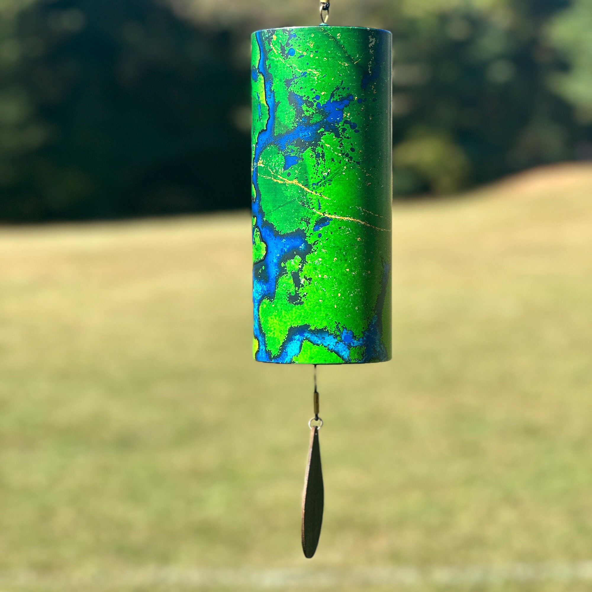 Cathmeowcraft 14-inch Earth Harmony Chimes Green Colored Hand Crank ZEN ...