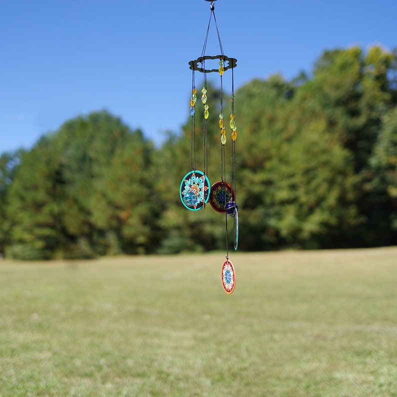 17-inch Mandala Metal Wind Chime Wall Hanging Ornament Decor Wind Chime ...