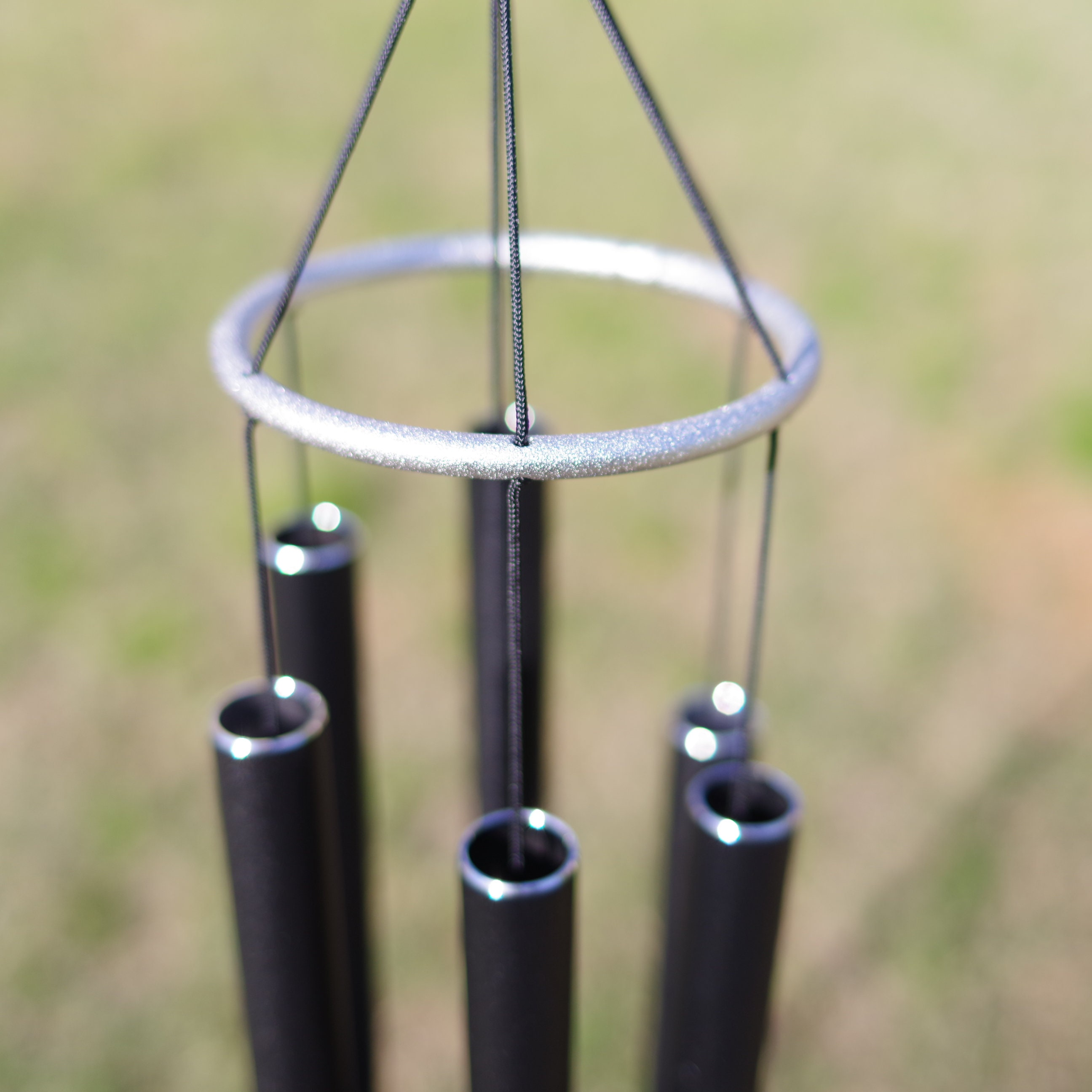 Cathmeow 36-inch Metal Ring Wind Chimes, Deep Tone, High-quality Black ...