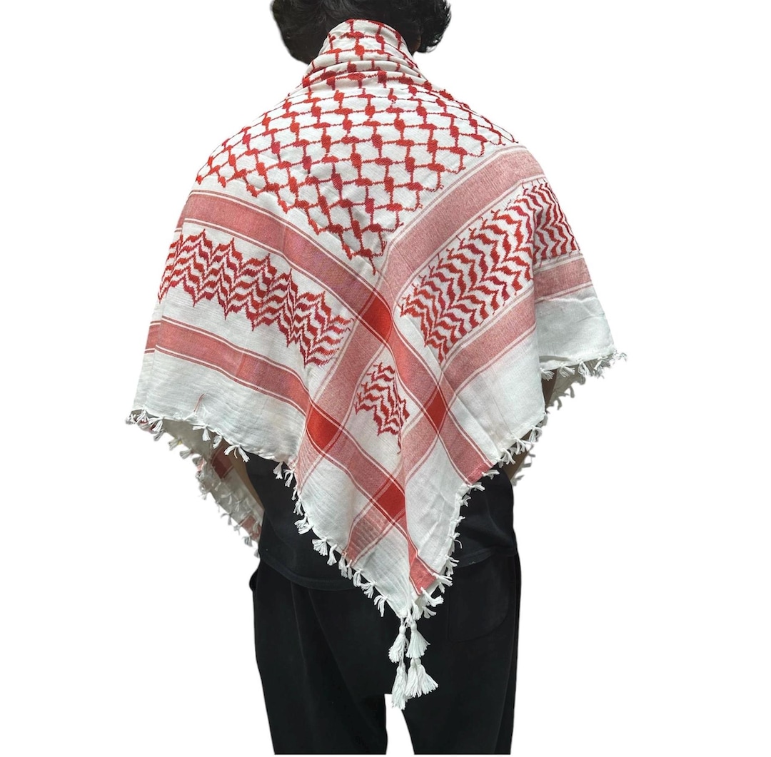 Palestine Keffiyeh Scarf , Unisex Cotton Scarf , Shemagh Scarf , Red ...