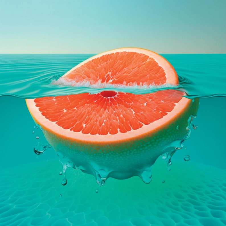 Grapefruit Art, Ai Art, Downloadable Digital Print, High Resolution - Etsy
