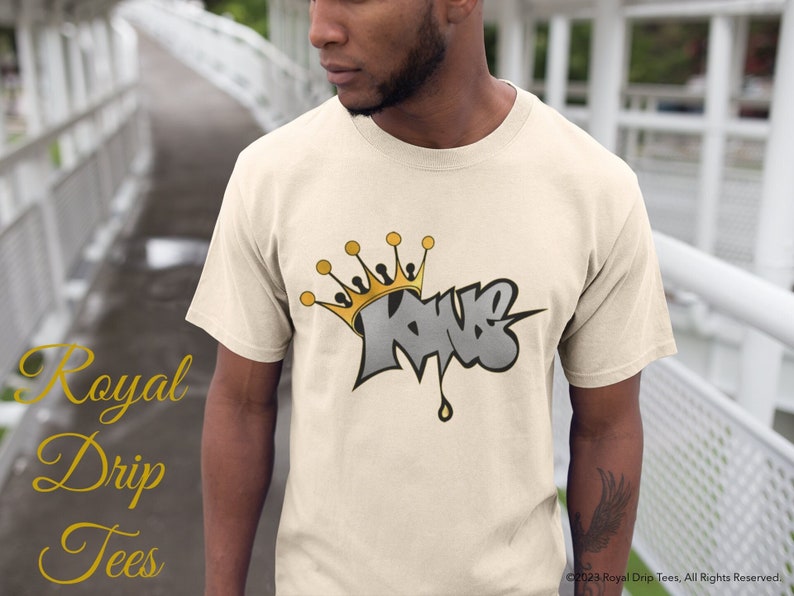 ROYAL DRIP Unique Design (men's T-shirt) - KING - Front and Left Sleeve Design - 11 Available ...