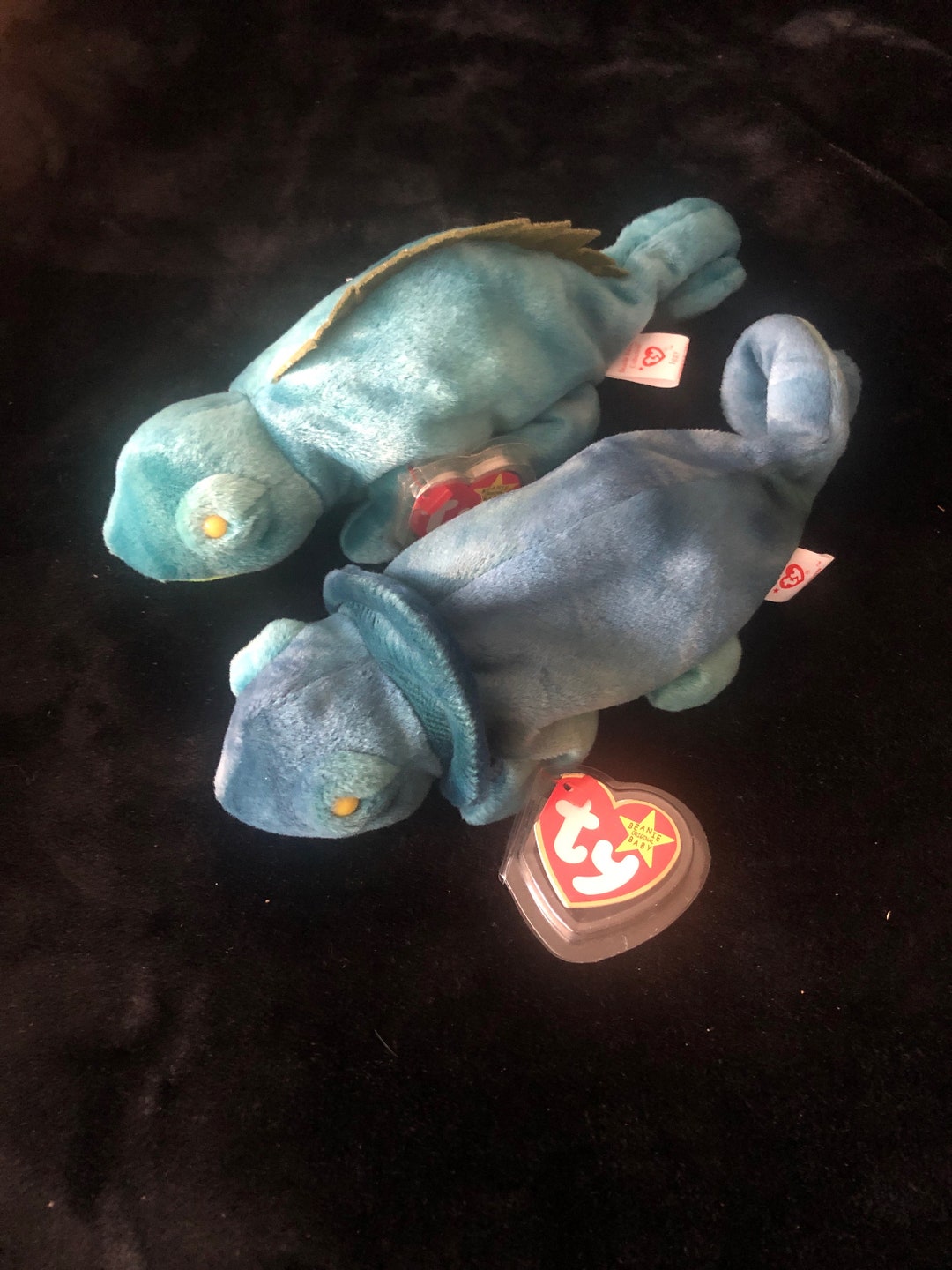 Ty Beanie Babies Iggy and Rainbow Blue and Turquoise - Etsy