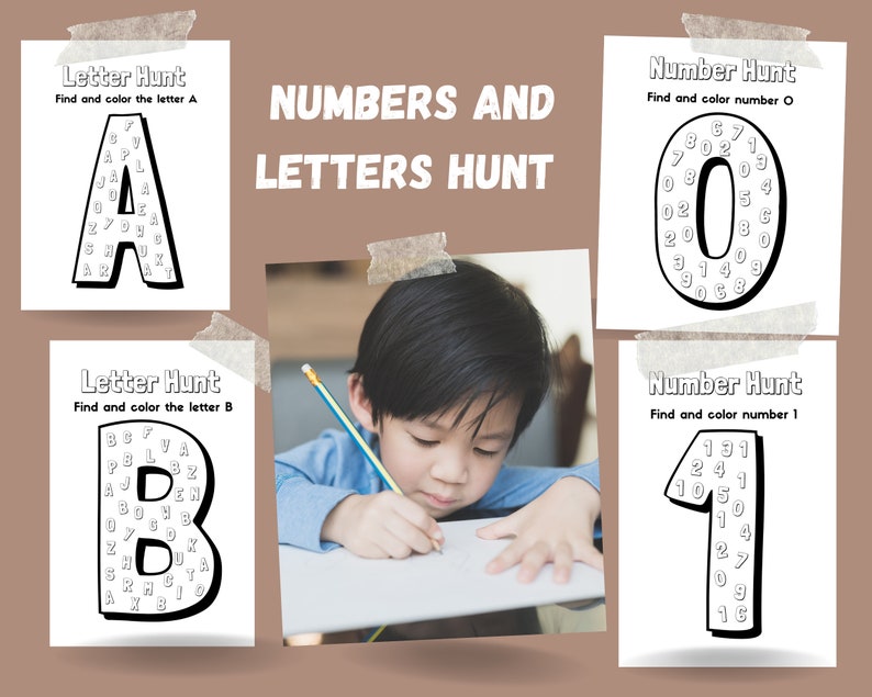 Printable Alphabet and Numbers Activity Worksheet for SK, JK, Grade 1 - Etsy