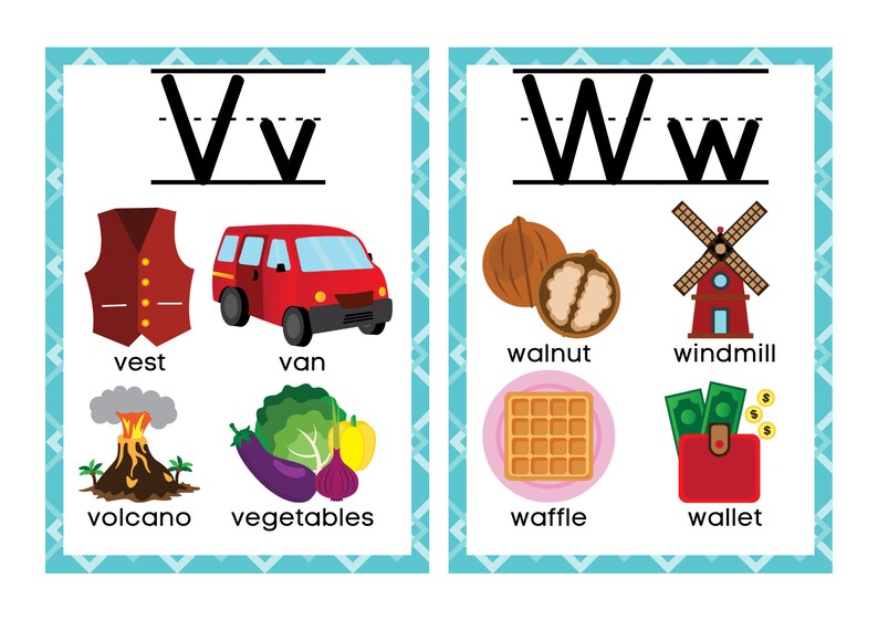 ABC Flash Cards, Educational Cards, A-Z Cards, Homeschool, Montessori ...