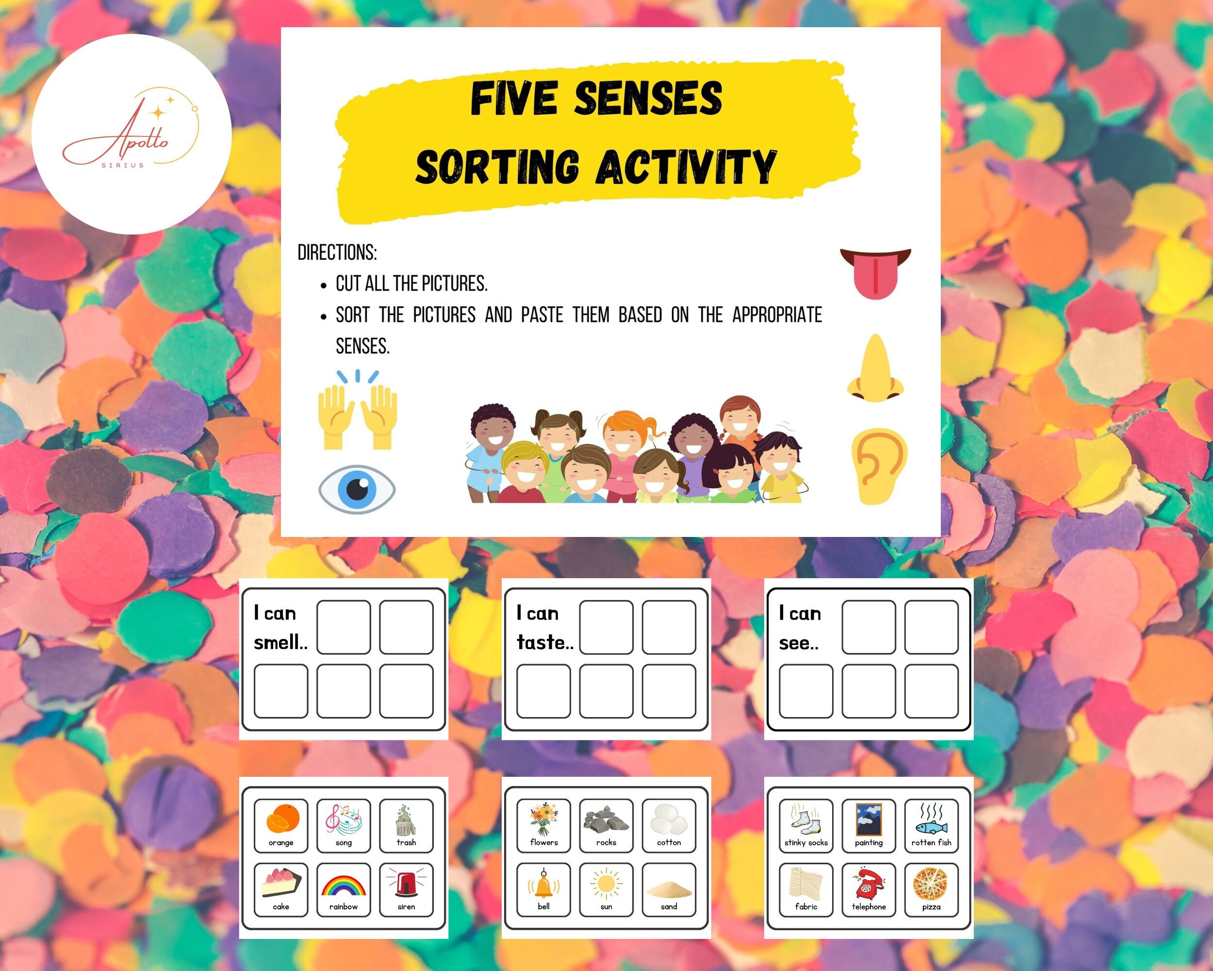 Five Senses Sorting Activity, 5 Senses Sorting, Homeschool Resource ...