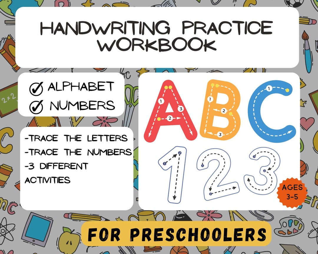 Comprehensive Handwriting Practice Workbook for Preschoolers | Alphabet ...