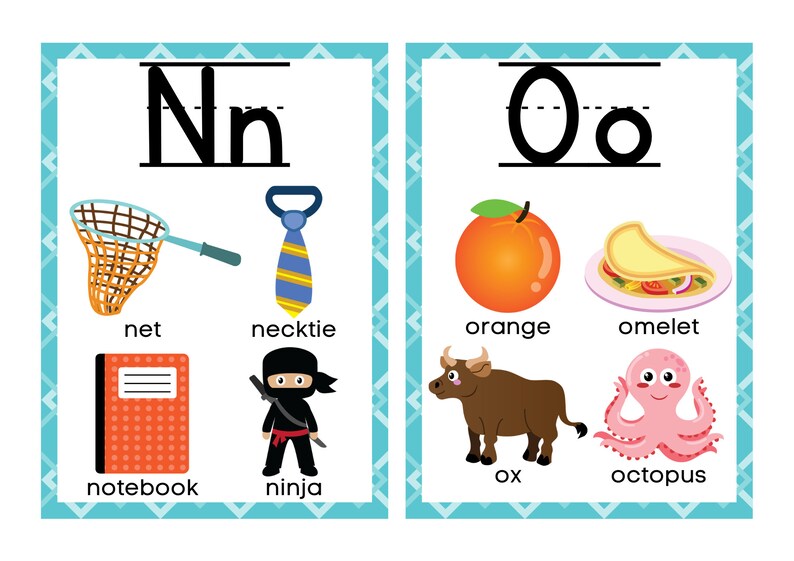 ABC Flash Cards, Educational Cards, A-Z Cards, Homeschool, Montessori ...