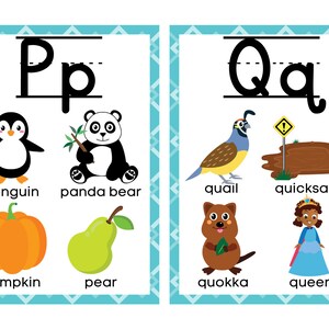 ABC Flash Cards, Educational Cards, A-Z Cards, Homeschool, Montessori ...