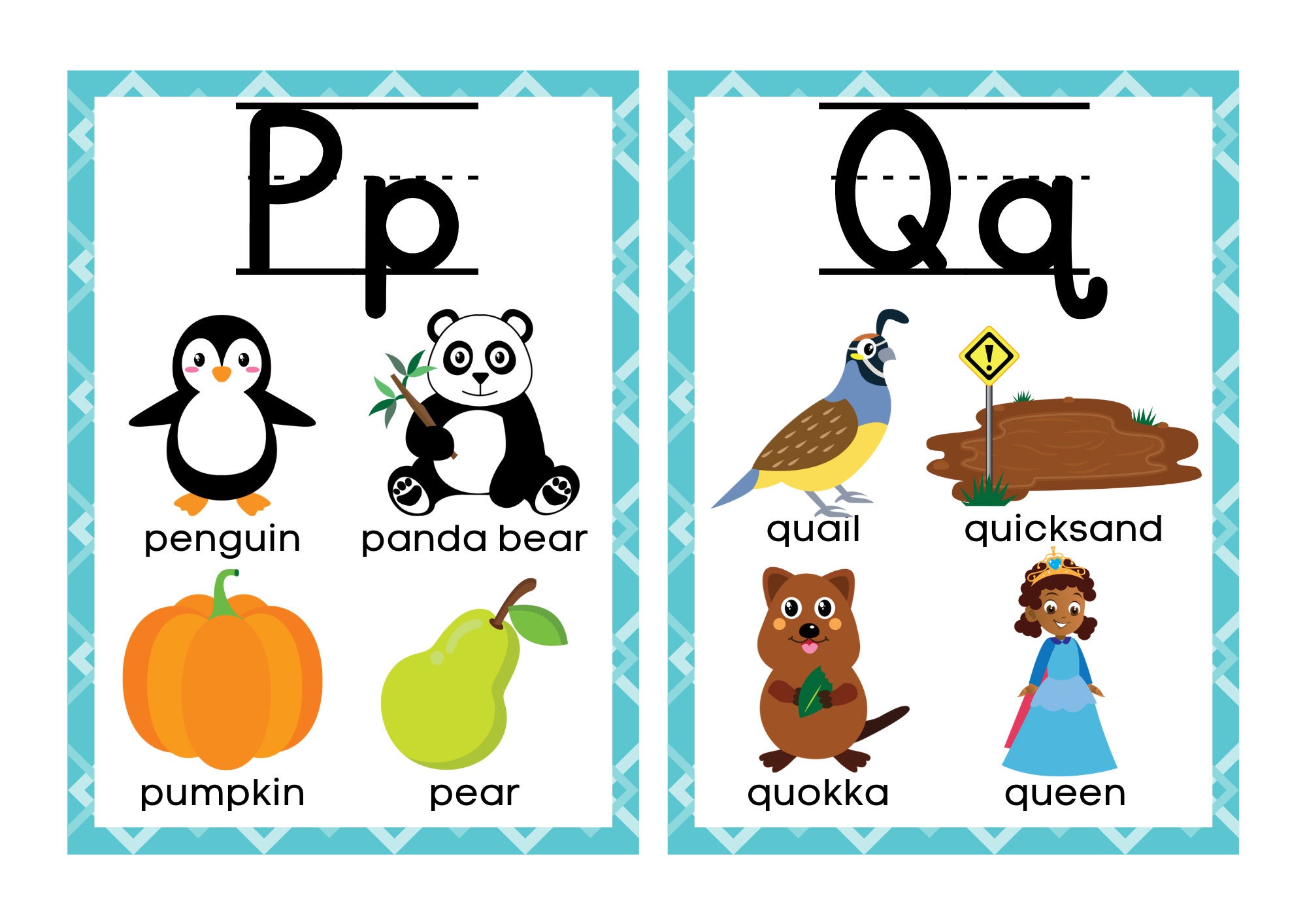 ABC Flash Cards, Educational Cards, A-Z Cards, Homeschool, Montessori ...