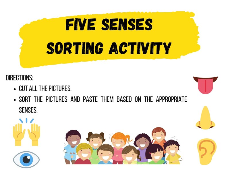 Five Senses Sorting Activity, 5 Senses Sorting, Homeschool Resource ...