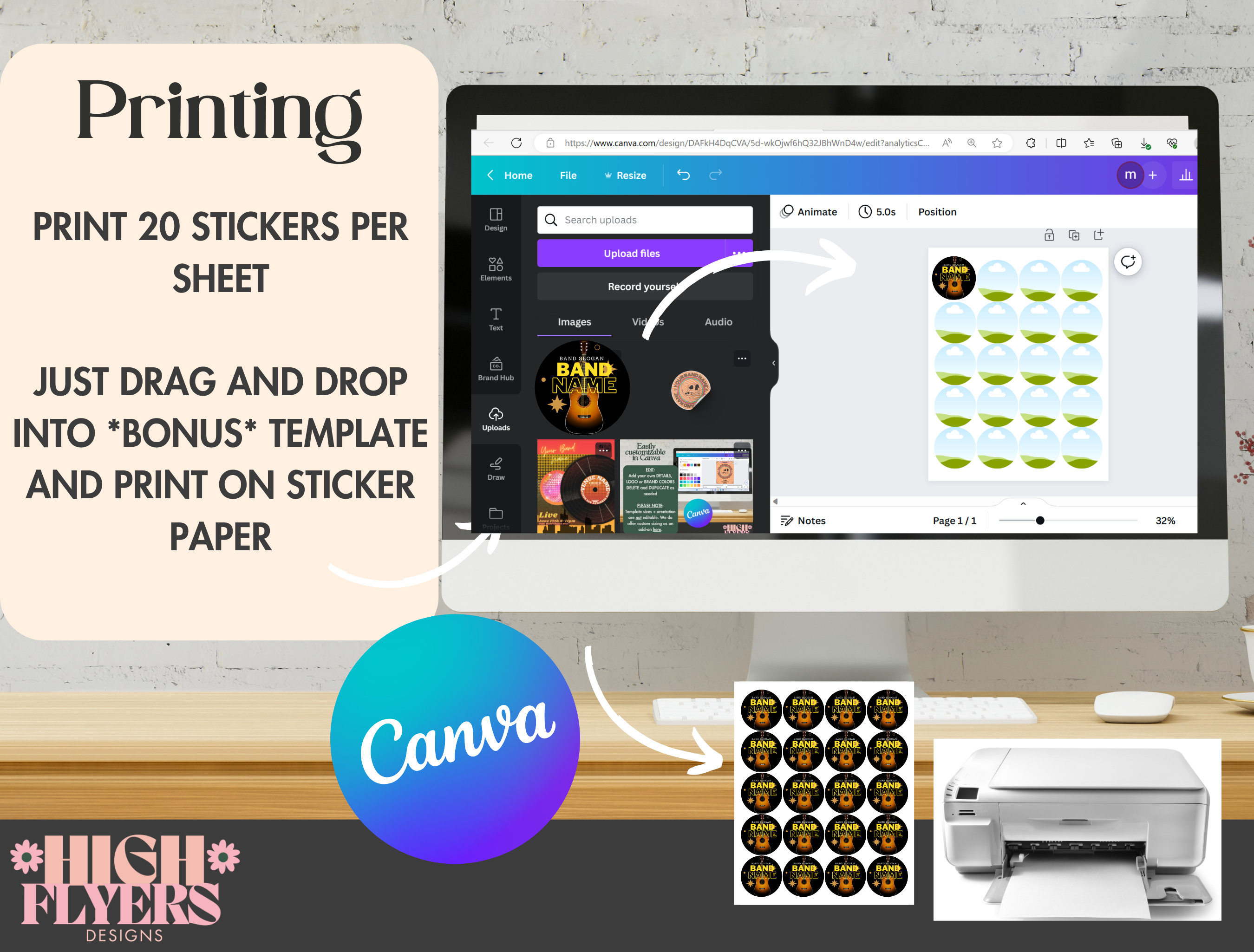 Editable Canva Sticker Template, Customizable Sticker Design, DIY ...