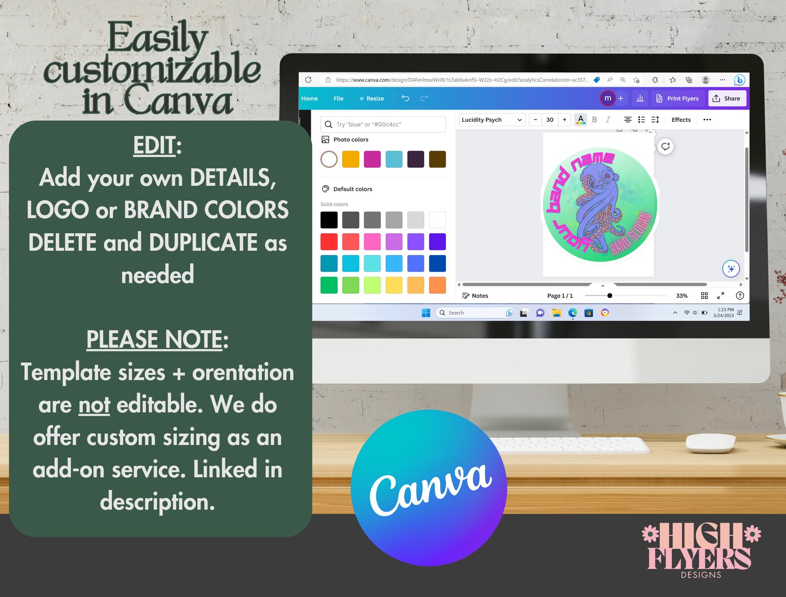 Editable Canva Sticker Template, Customizable Sticker Design, DIY ...