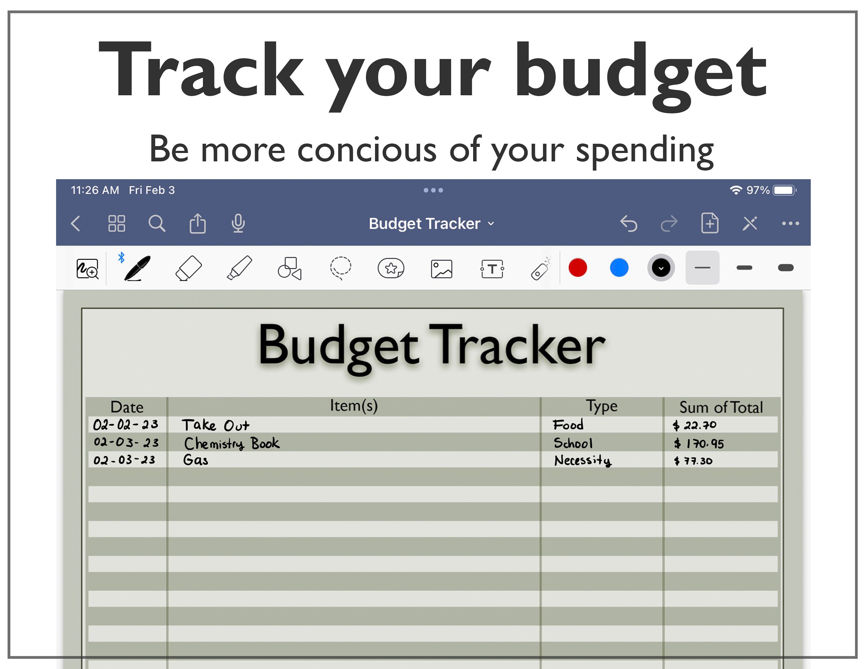 Minimal Digital Budget Tracker Simple Tracker for Expenses and Savings ...