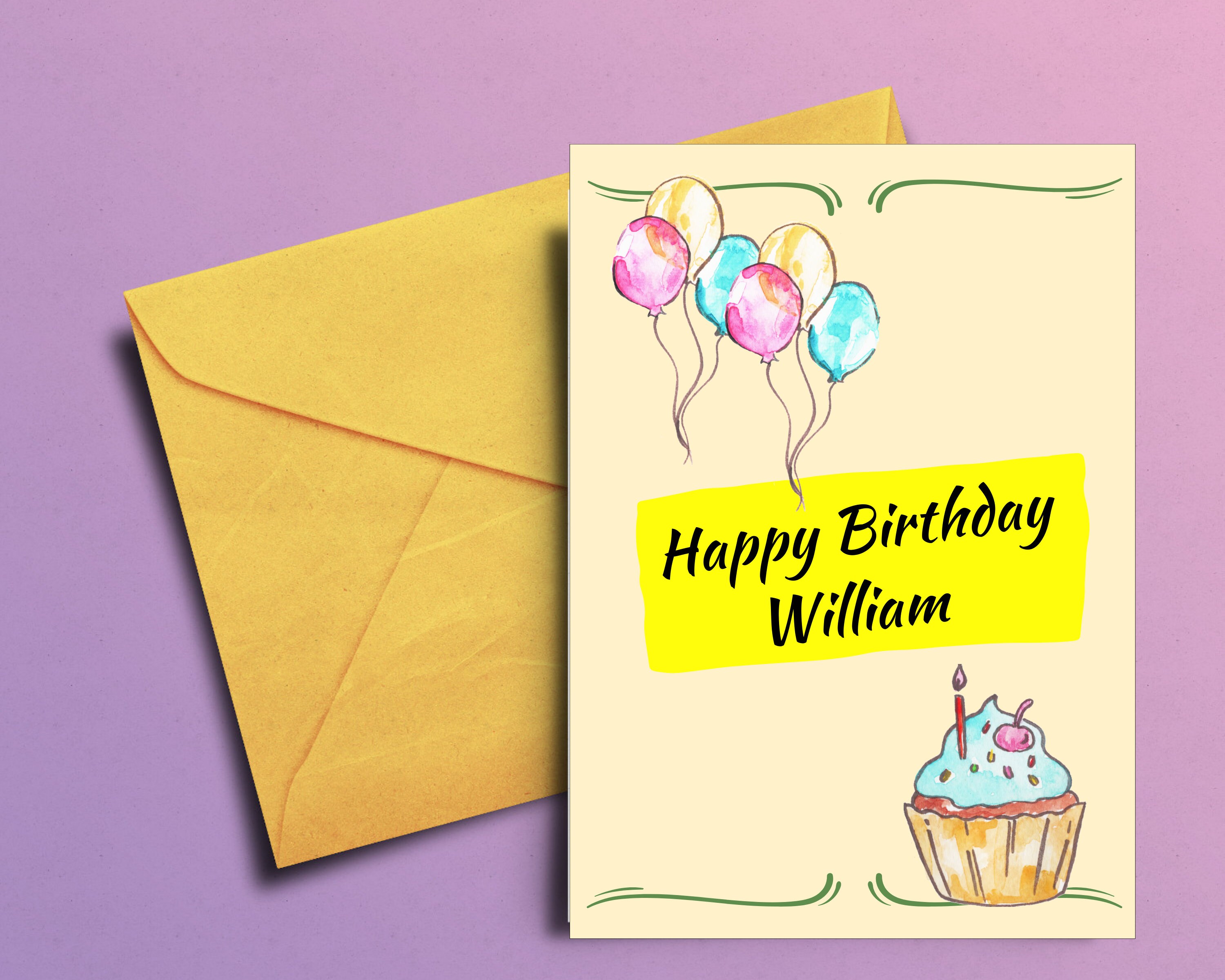 Printable Birthday Card Personalized | Digital Download Personalized ...