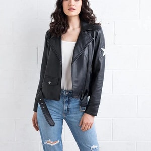 Premium Design Star Leather Jacket for Women - Etsy