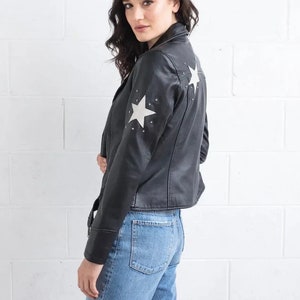 Premium Design Star Leather Jacket for Women - Etsy