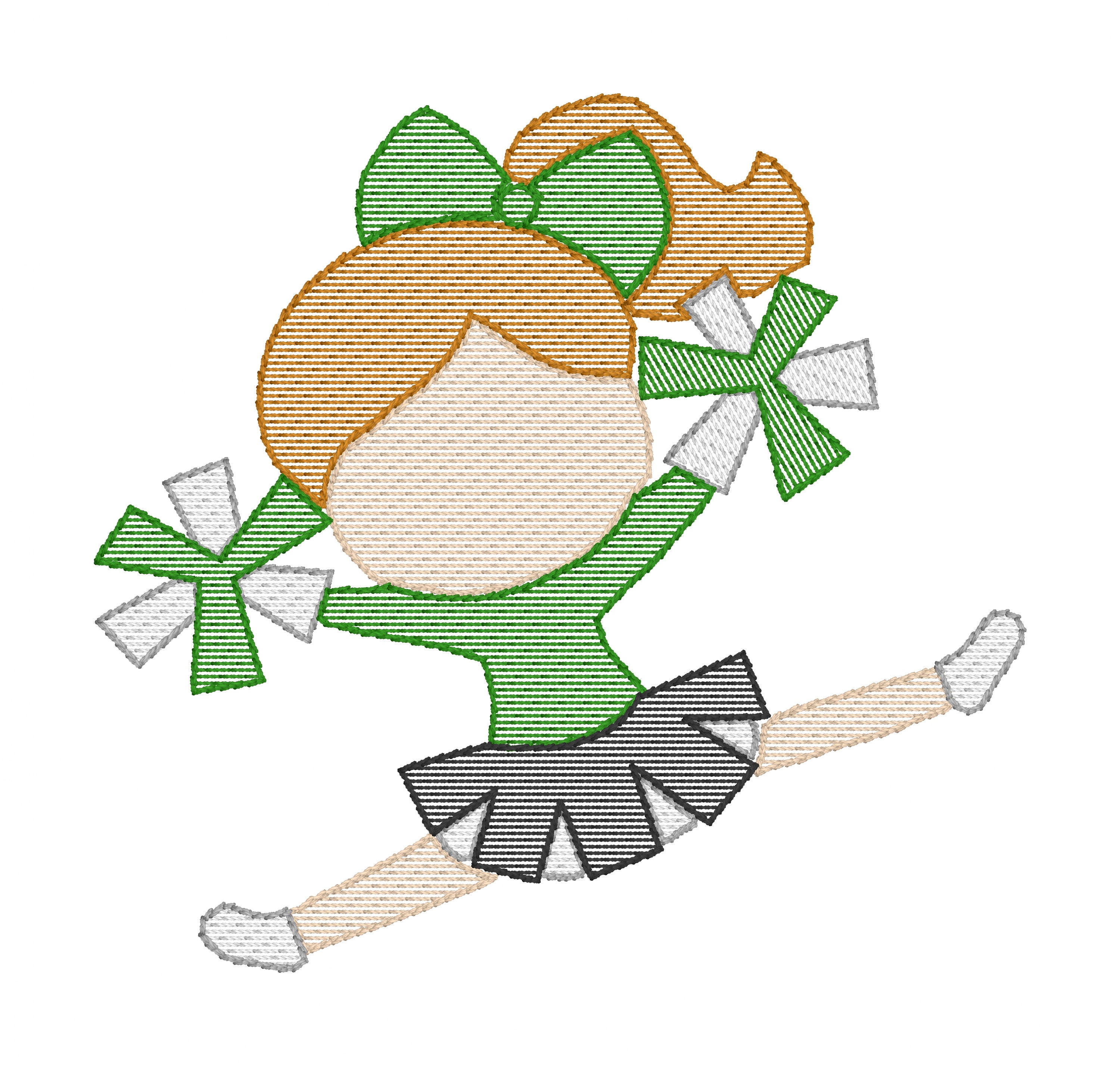 Cheerleader Embroidery Design - Etsy
