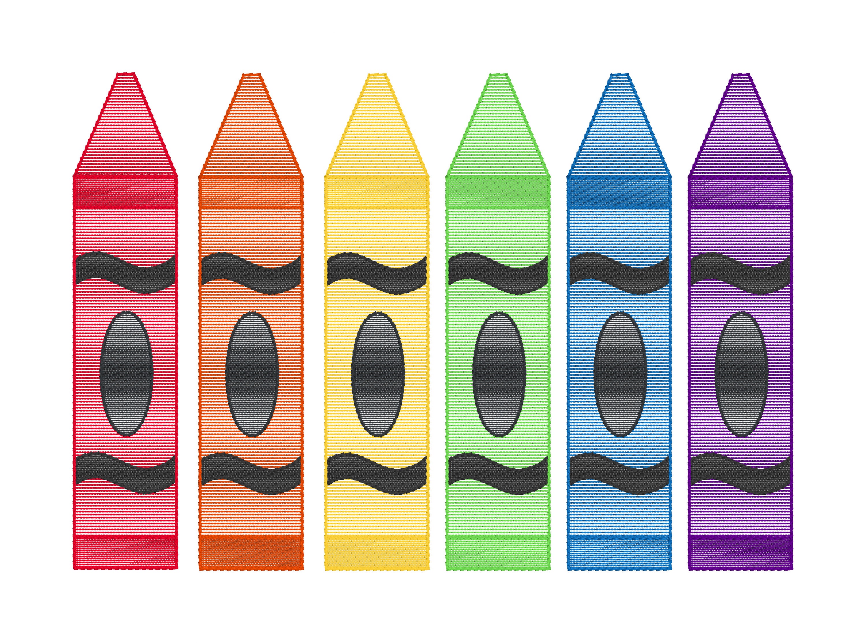 Crayola Crayons | Rainbow | Back to School | Embroidery Design - Etsy