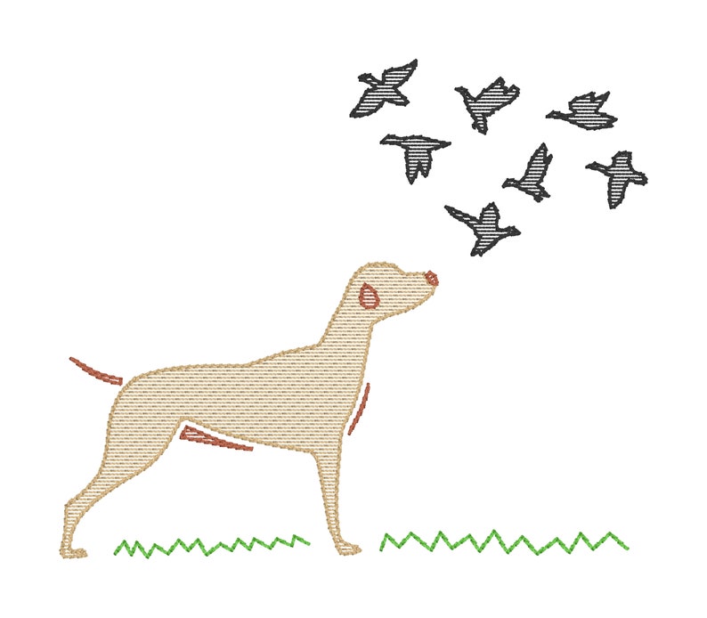 Hunting Dog Embroidery Design - Etsy