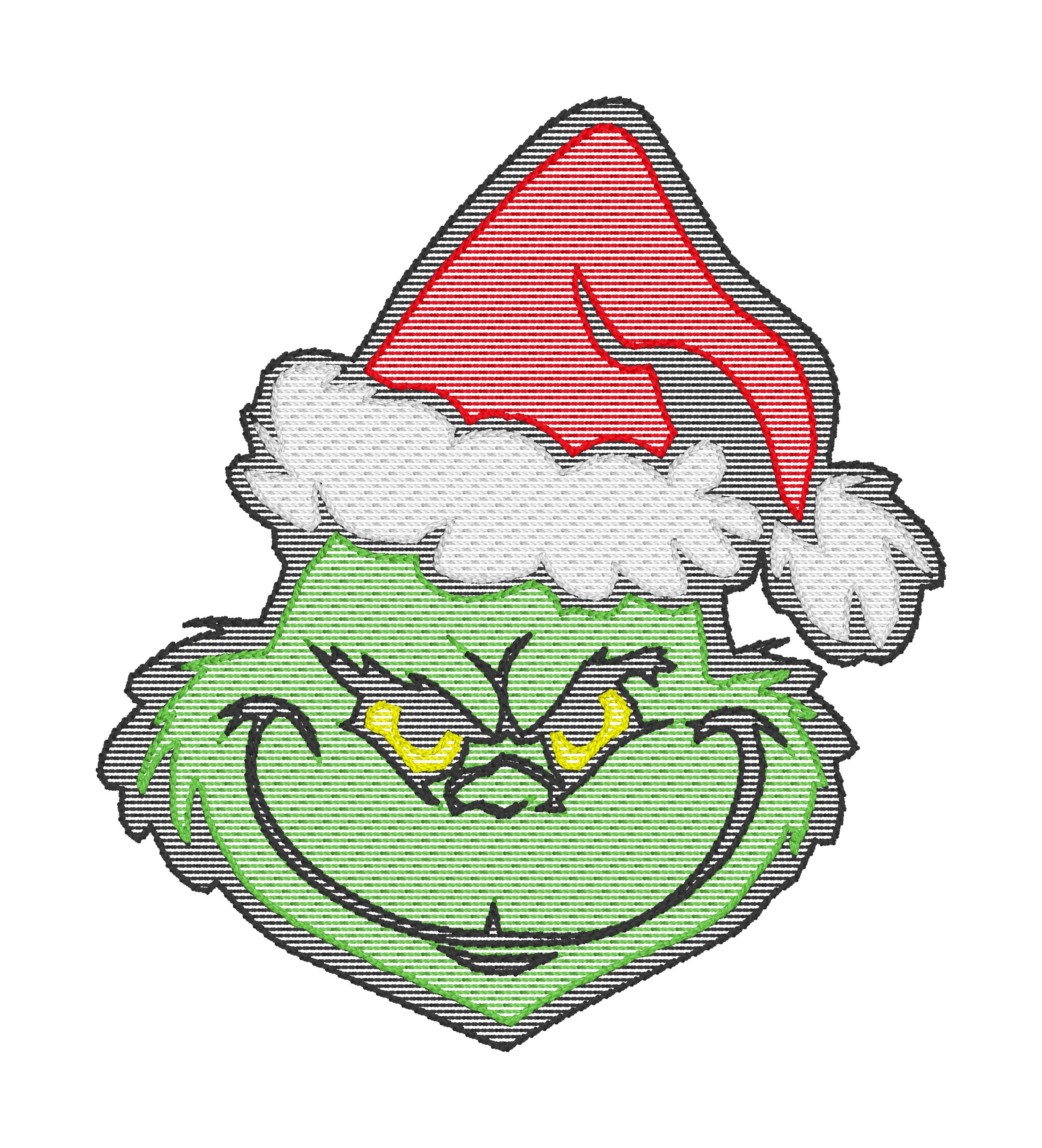 The Grinch Face | Embroidery Design - Etsy