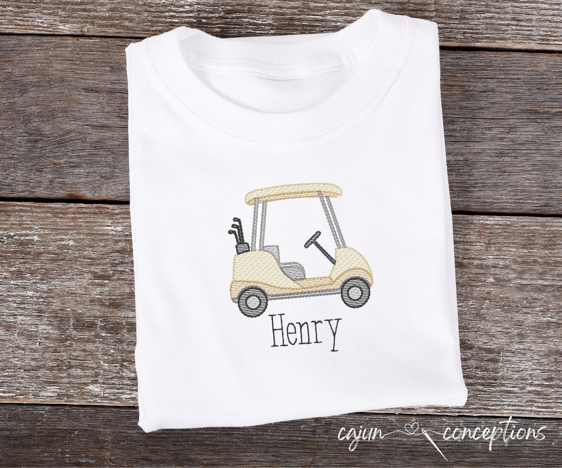 Golf Cart Embroidery Design - Etsy