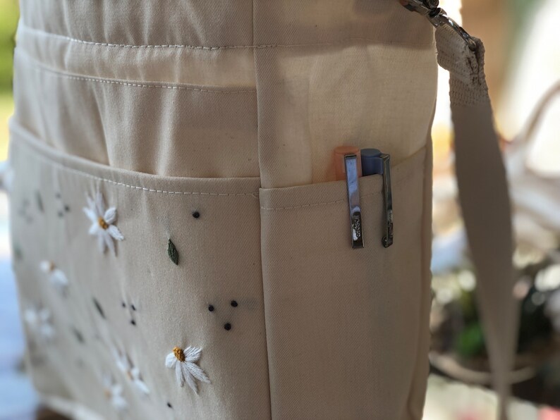 Daisy Embroidered Tote Bag Cute Small White Daisies White - Etsy