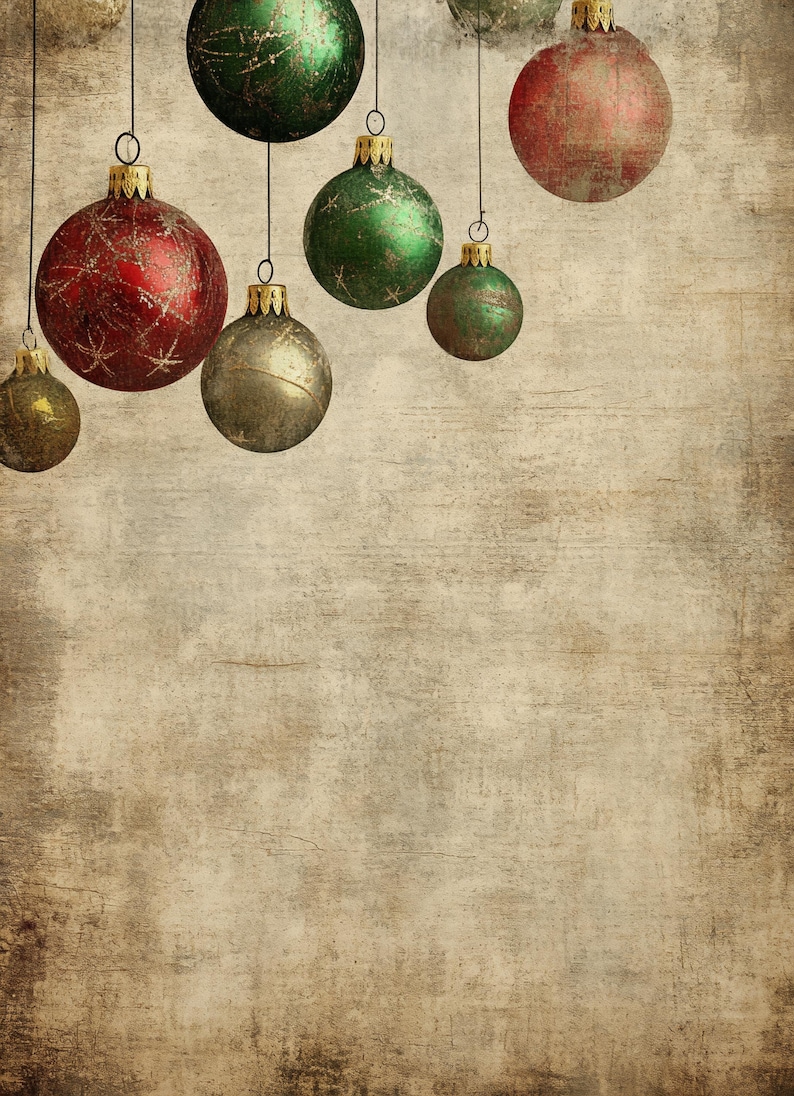37 Vintage Christmas Seamless Digital Paper Bundle Background Scrap ...