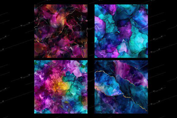 20 Midnight Ink Watercolour Textures Digital Paper Pack Black Purple ...