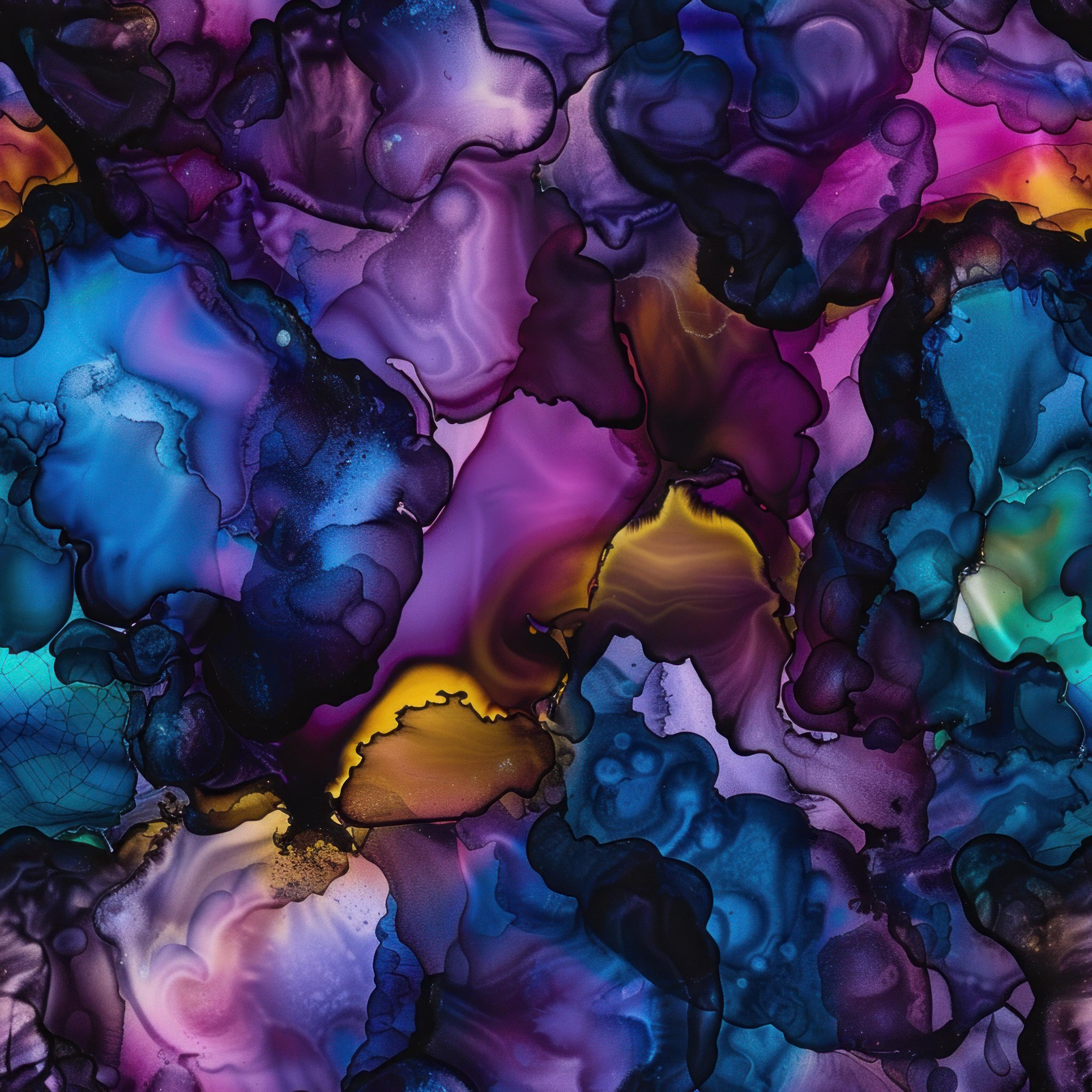 20 Midnight Ink Watercolour Textures Digital Paper Pack Black Purple ...