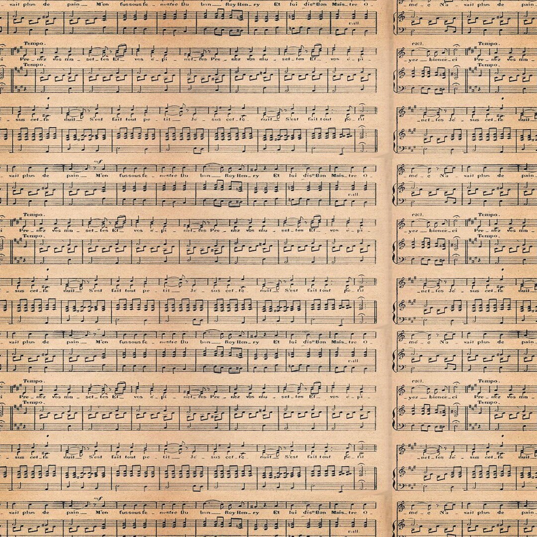 Vintage Music Score Digital Paper Pack: Crafting & Scrapbooking (12x12 ...