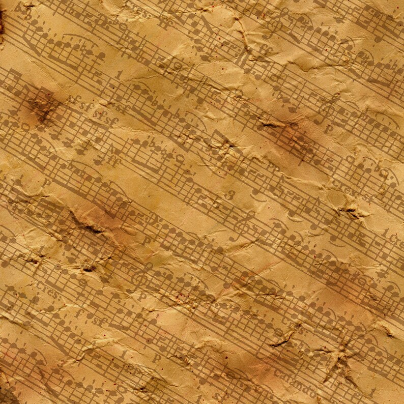 16 Antique Vintage Digital Music Paper Pack Vintage Seamless Decoupage ...