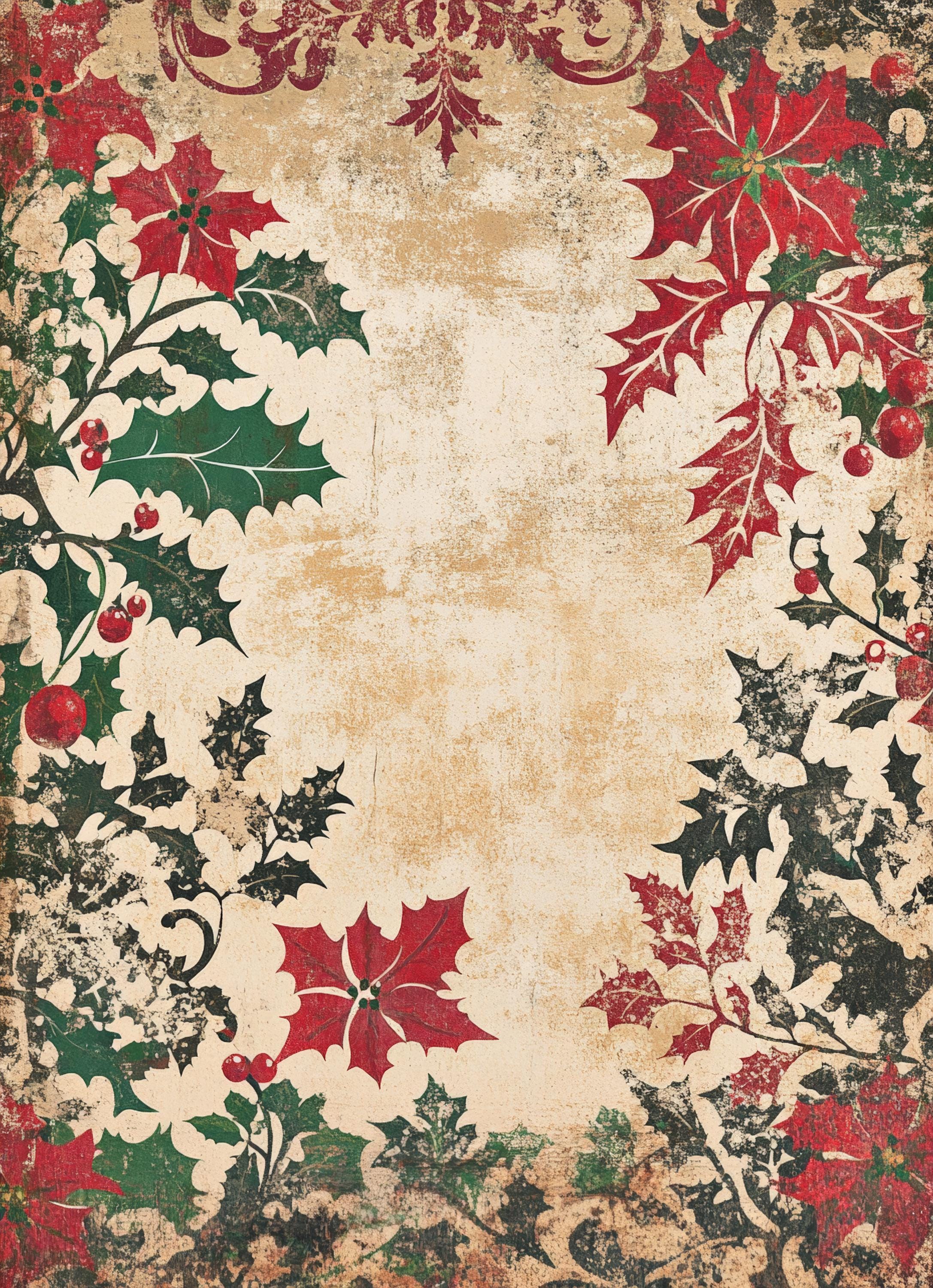37 Vintage Christmas Seamless Digital Paper Bundle Background Scrap ...