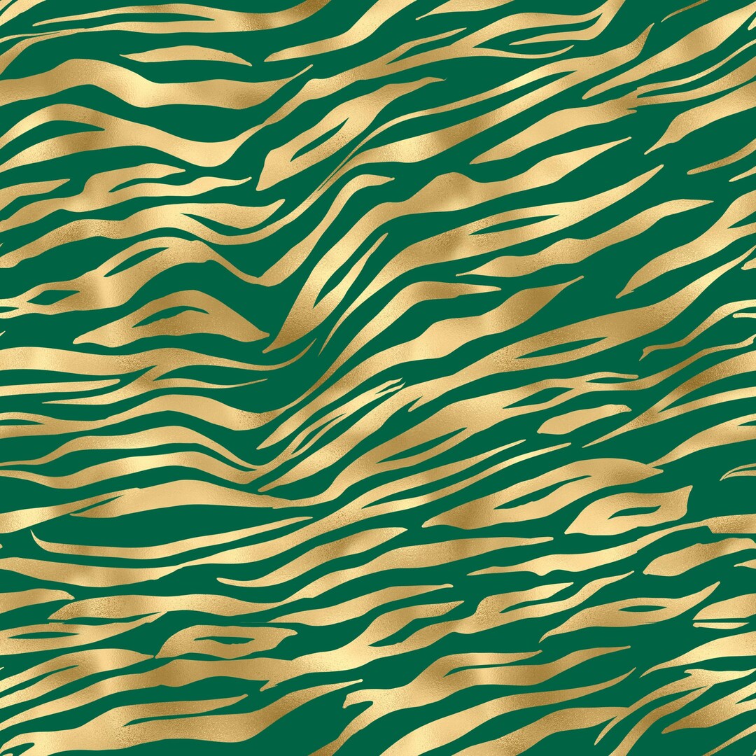 22 Green Gold Jungle Animal Digital Scrap Book Paper for Home Décor ...