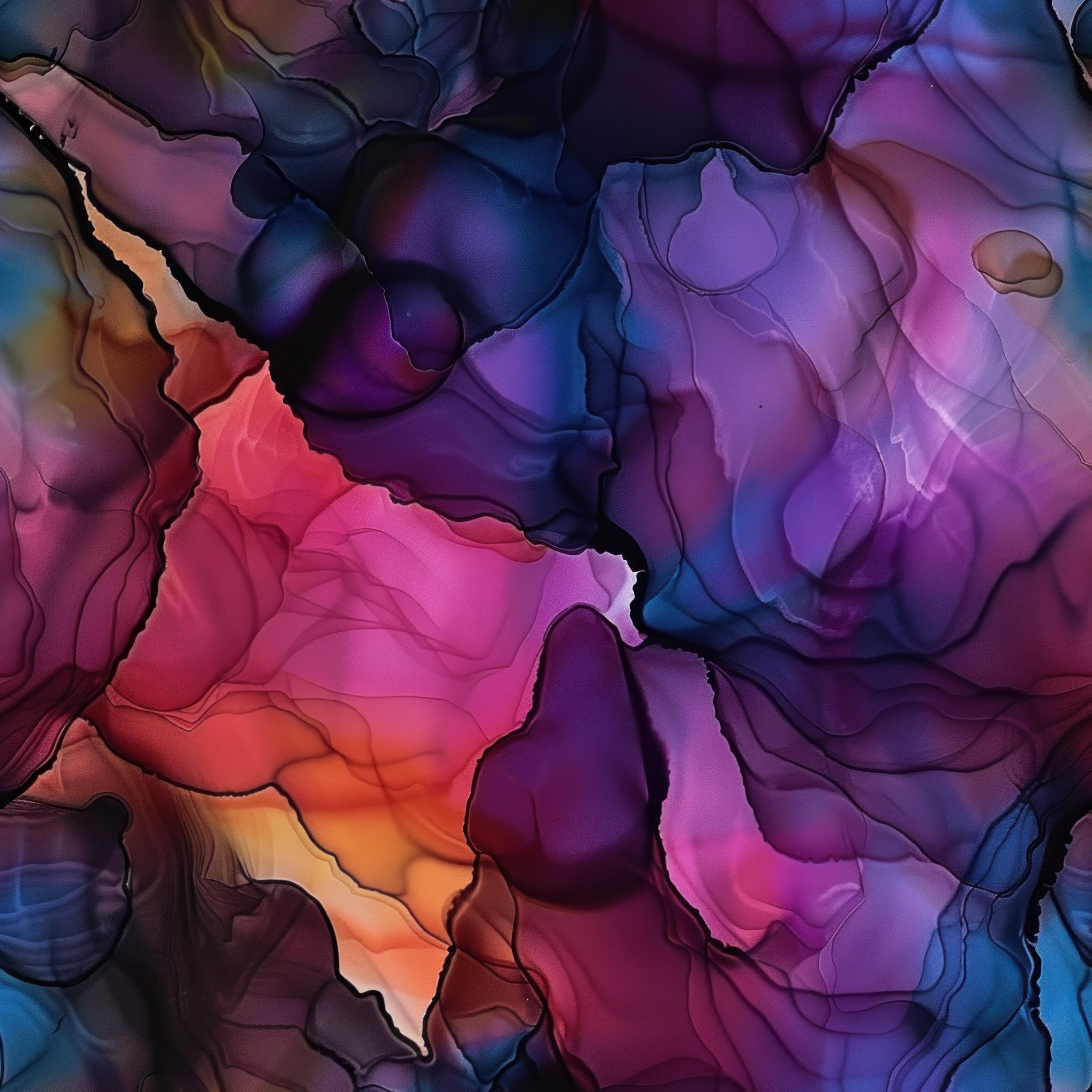 20 Midnight Ink Watercolour Textures Digital Paper Pack Black Purple ...